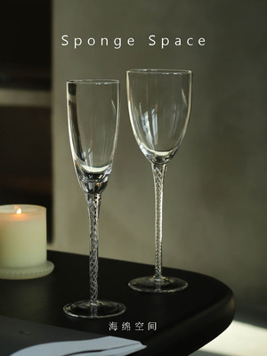 海绵空间复古银丝红酒杯