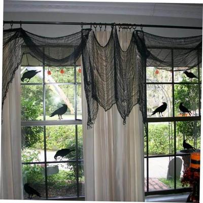 Halloween Decorations Black Creepy Gauze Cloth 76x400CM Wind
