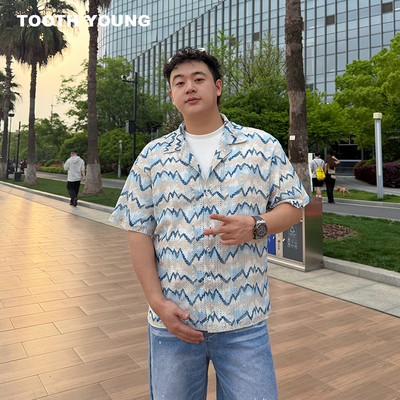 郑一爱穿搭大码男装【镂空衬衫】夏季新款透气衬衫男显瘦百搭上衣