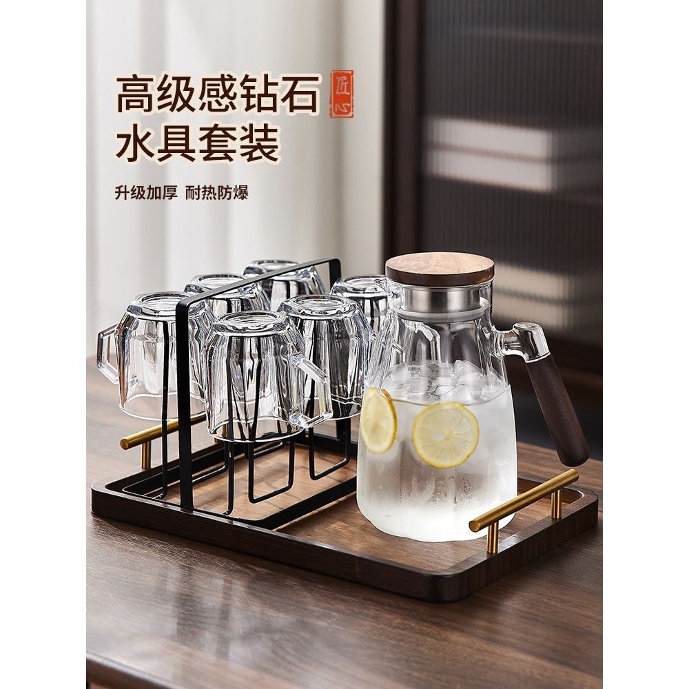 感玻璃杯家用喝水杯子套装客厅待客耐高温带把泡茶咖啡牛奶杯