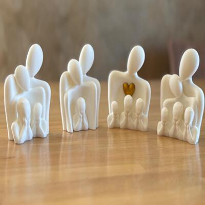 简约抽象情侣3d打印艺术摆件新婚