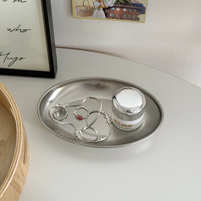 不锈钢收纳盘香水香薰托盘复古高级感桌面化妆品首饰收纳盘
