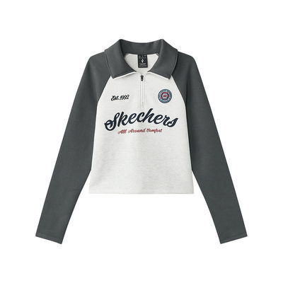 斯凯奇女款半拉链卫衣T恤衫