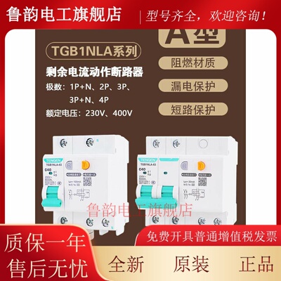 天正TENGEN漏电断路器TGB1NLA-32/63家用保护器40A63A充电桩漏保