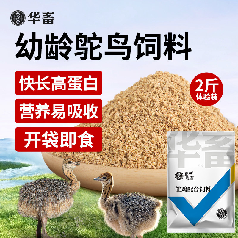 华畜鸵鸟专用饲料幼苗饲料幼龄预混料养殖小鸵鸟开口料鸡鸭鹅通用