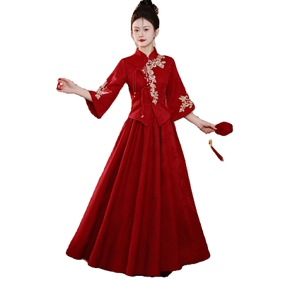 敬酒服新娘高级感礼服连衣裙中式