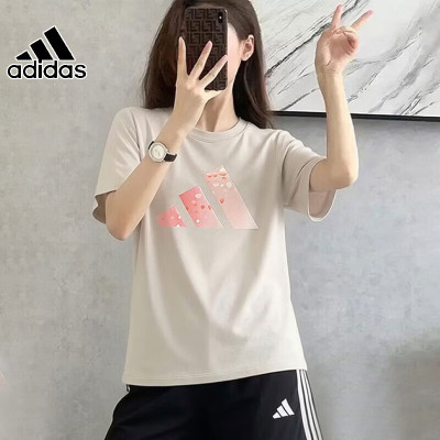 阿迪达斯女装透气短袖运动T恤