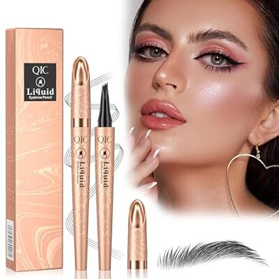 2024 Upgraded 4-Tipped Liquid Eyebrow Pencil， 3D Waterpro
