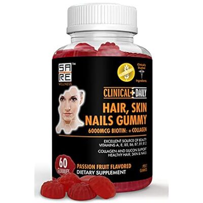 Biotin Gummies for Hair Skin and Nails with Collagen and