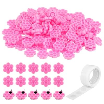 100 Pieces Lash Glue Flower Cup with Tape， Lash Extension