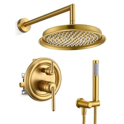 Rain Shower System Antique Brass Shower Head Mixer Bathro
