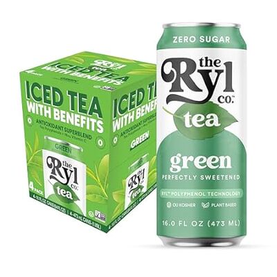 Ryl Iced Tea， Green， Antioxidant Superblend， Zero Sugar，