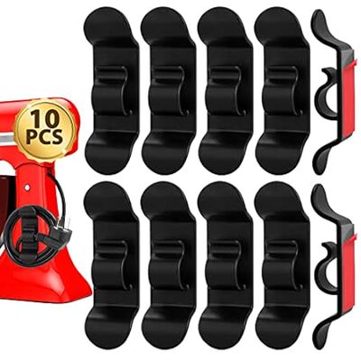 Cord Organizer for Kitchen Appliances 10Pcs Black Cord Wi