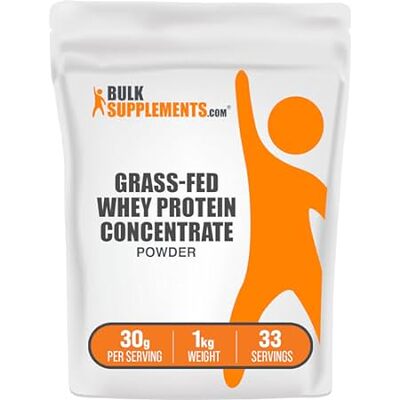 BULKSUPPLEMENTS.COM Grass Fed Whey Protein Powder - Pure