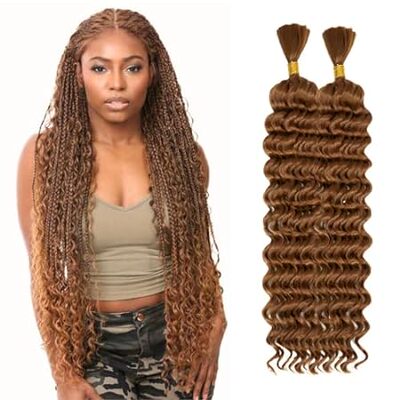 Deep Wave Bulk Hair For Braiding Hair No Weft 20inch Wet