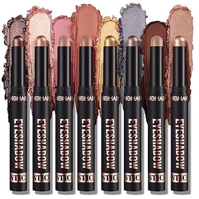 LANGMANNI Eyeshadow Stick，8 PCS Soft Smooth Cream Eyeshad