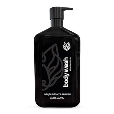 Black Wolf Charcoal Powder Body Wash for Men， 1 Liter - C