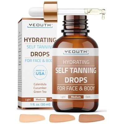YEOUTH New 2024 Face Tanning Drops to Add to Moisturizer，