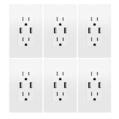 Micmi Outlet with USB， High Speed USB Charger Outlet， 3.1