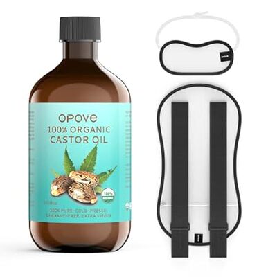 OPOVE Castor Oil Pack Wrap (16.9fl.oz) - 2 Pack Organic C
