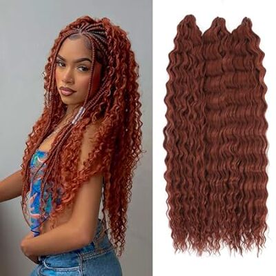 Felek Ocean Wave Crochet Braiding Hair 30inch 3 Packs Cop