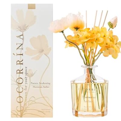 COCORRíNA Reed Diffuser - Moroccan Amber 8.5oz Flower Ree