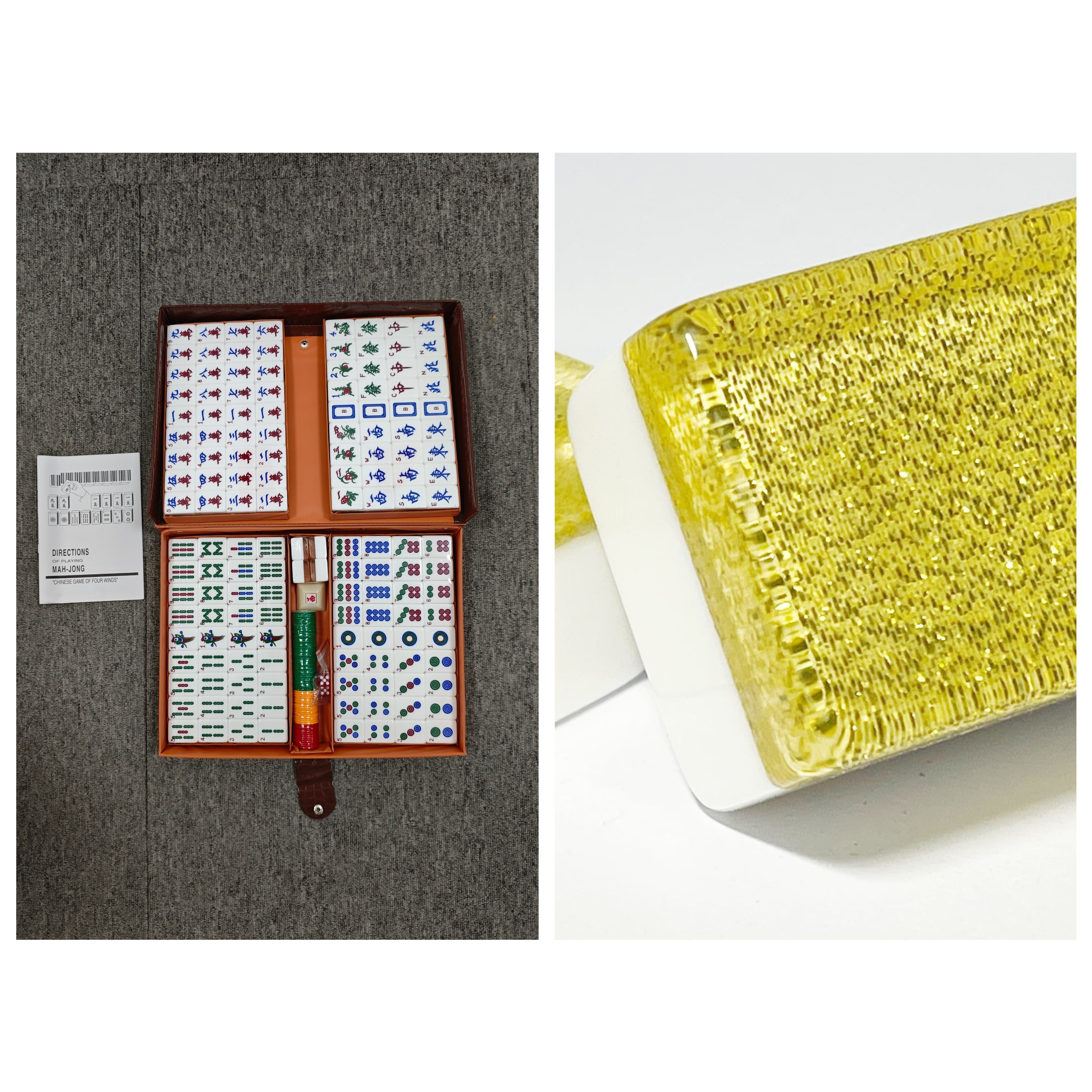 手搓外国说明书旅游英文麻将新品质感带角标宿舍送礼麻将牌创意