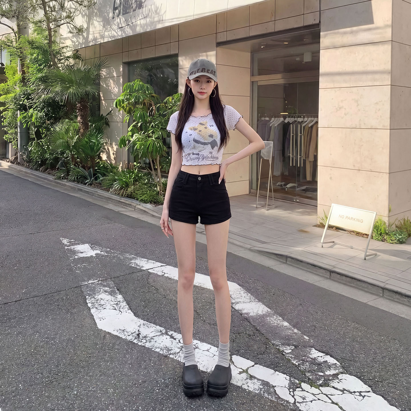 拉夏贝尔黑色牛仔短裤女2026年夏季新款高腰显瘦美式辣妹百搭短裤