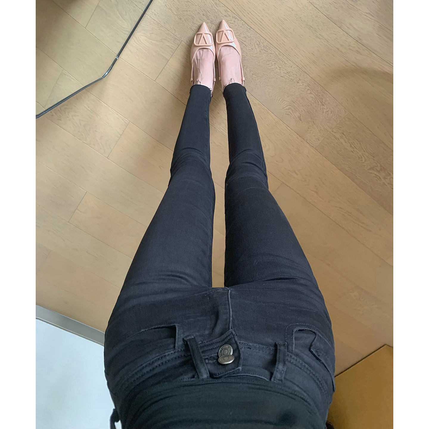 拉夏贝尔黑色小脚牛仔裤女2026秋季新款高腰紧身显瘦弹力铅笔裤子