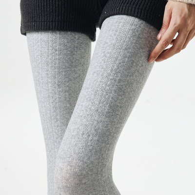 miu系高腰打底裤麻花连裤袜子女