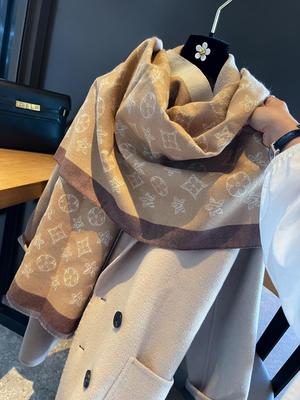 法国 Cosp Kosp 百搭幸运草~双面羊绒围巾女保暖披肩外搭围脖两用