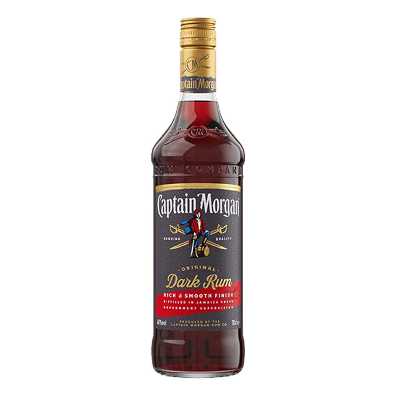 摩根船长黑朗姆酒Captain Morgan 洋酒鸡尾酒烘焙摩根黑700ml