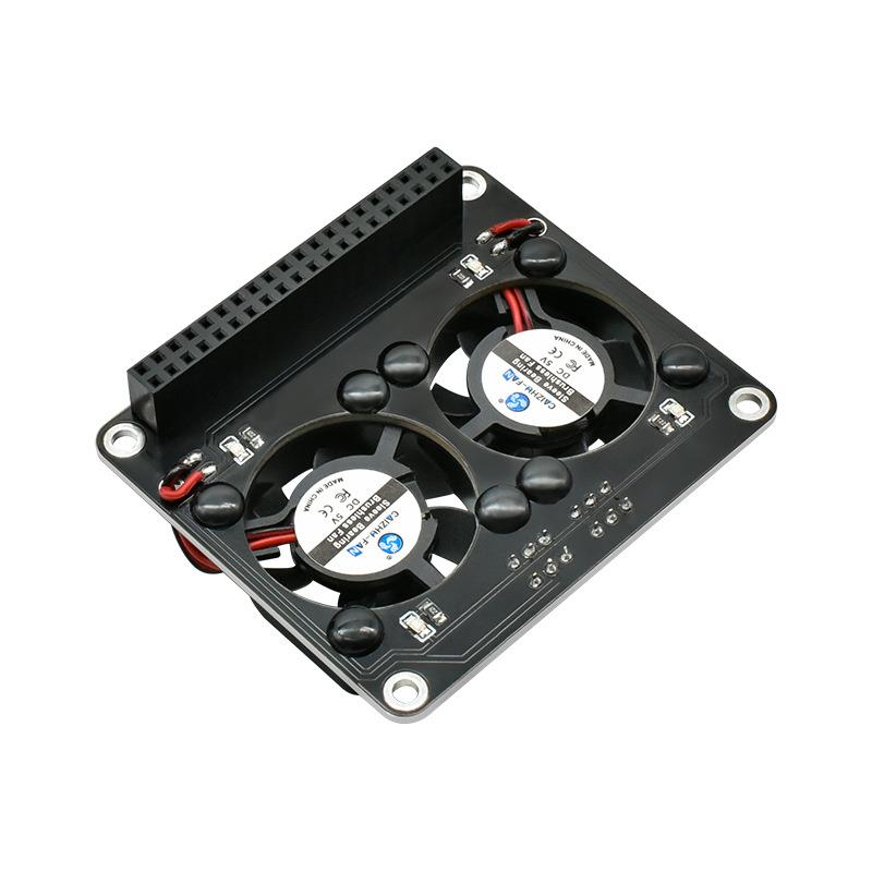 树莓派5/4B散热双风扇扩展板RaspberryPi5主动散热带LED氛围灯