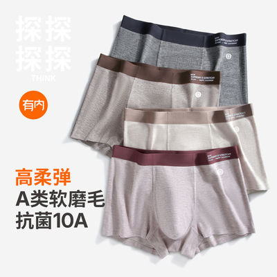 有内男士内裤抗菌纯棉裆男款软磨毛保暖2025新款四角平角秋冬短裤