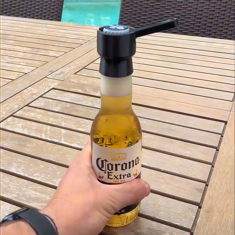 【像开香槟一样开啤酒】啤酒瓶盖发射器便携黑科技按压弹射开瓶器