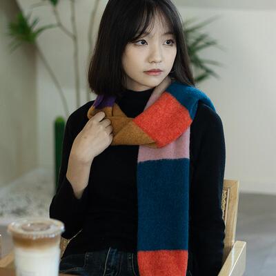 苏格兰高级感软糯格子围巾