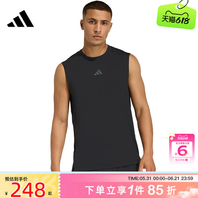 劲浪体育adidas阿迪达斯男子运动休闲无袖T恤KD0373