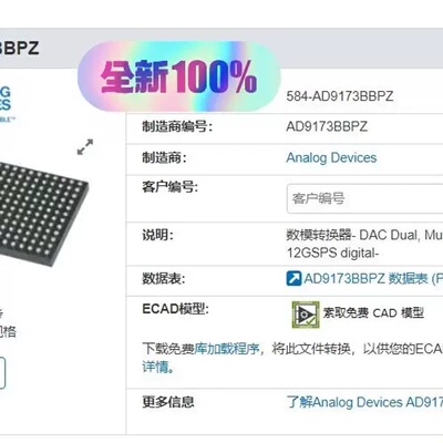 售前询价AD9173BBPZAD9173BBPZRL芯