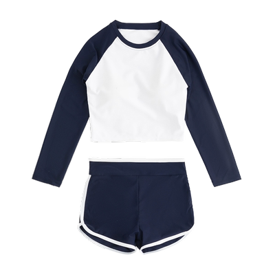 韩国新款长袖分体平角泡温泉泳衣