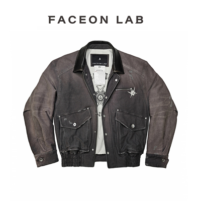 FACEONLAB原创染色体重工水洗夹克高级感cleanfit街头夹棉外套男