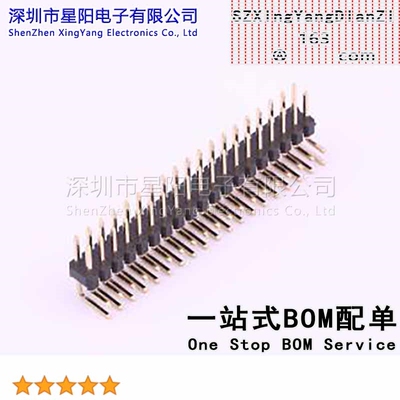 X6521WR-2x19H-C30D60 2.54mm 2x19P弯插 方针 高镀金 抗氧化 排