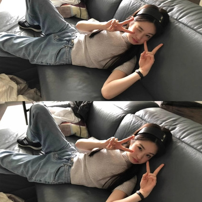 韩国东大门简约气质半高领针织衫