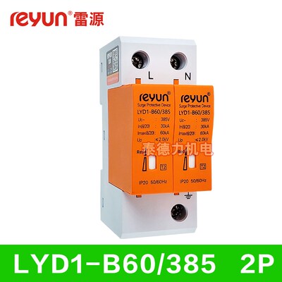 上海雷源LYD1-C40/B60/D20/B100电源避雷保护器2P/4P 40KA浪涌SPD