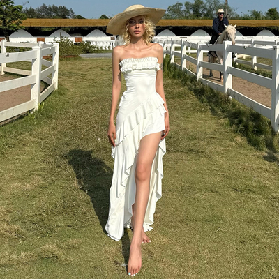 WEIRDPUSS郊野女神荷叶边连衣裙