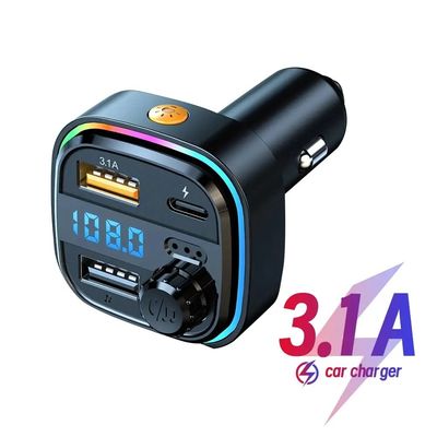 Cargador de coche Bluetooth 5,3 QC 3,0, cargador rápido 3.1