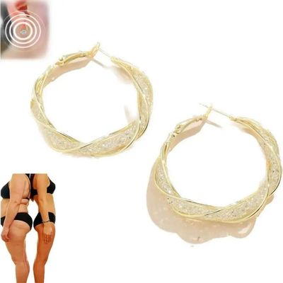 Pendientes de aro de actividad linfática con patrón de rec