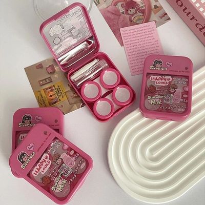 Mini Kit De Lentes De Contato Para Meninas, Portátil Caixa