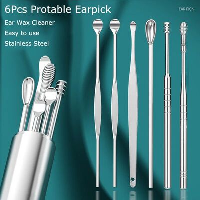 6pcs/set Stainless Steel Ear Picking Tool Set Ear Cleaner Ea