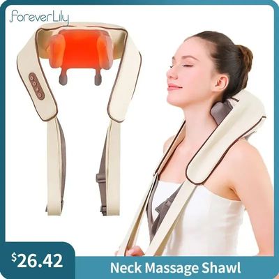 Electric Cervical Massage Shawl Heated Kneading Neck and Bac