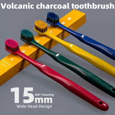 Y-kelin New Volcanic Charcoal Toothbrush Widen Soft Eco Frie